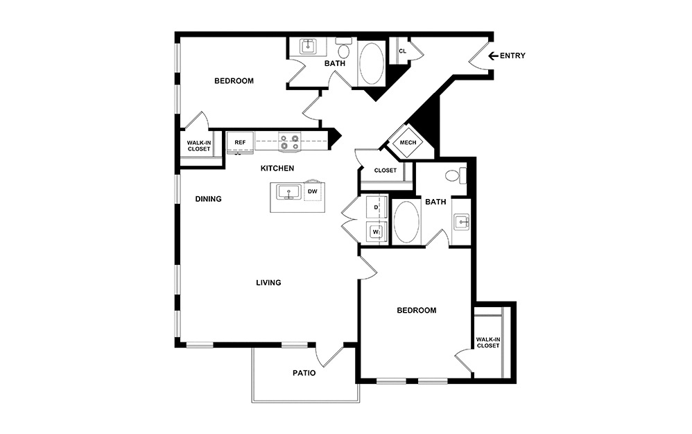 Muscogee Renovated Floor Plan | Cortland Peachtree Battle